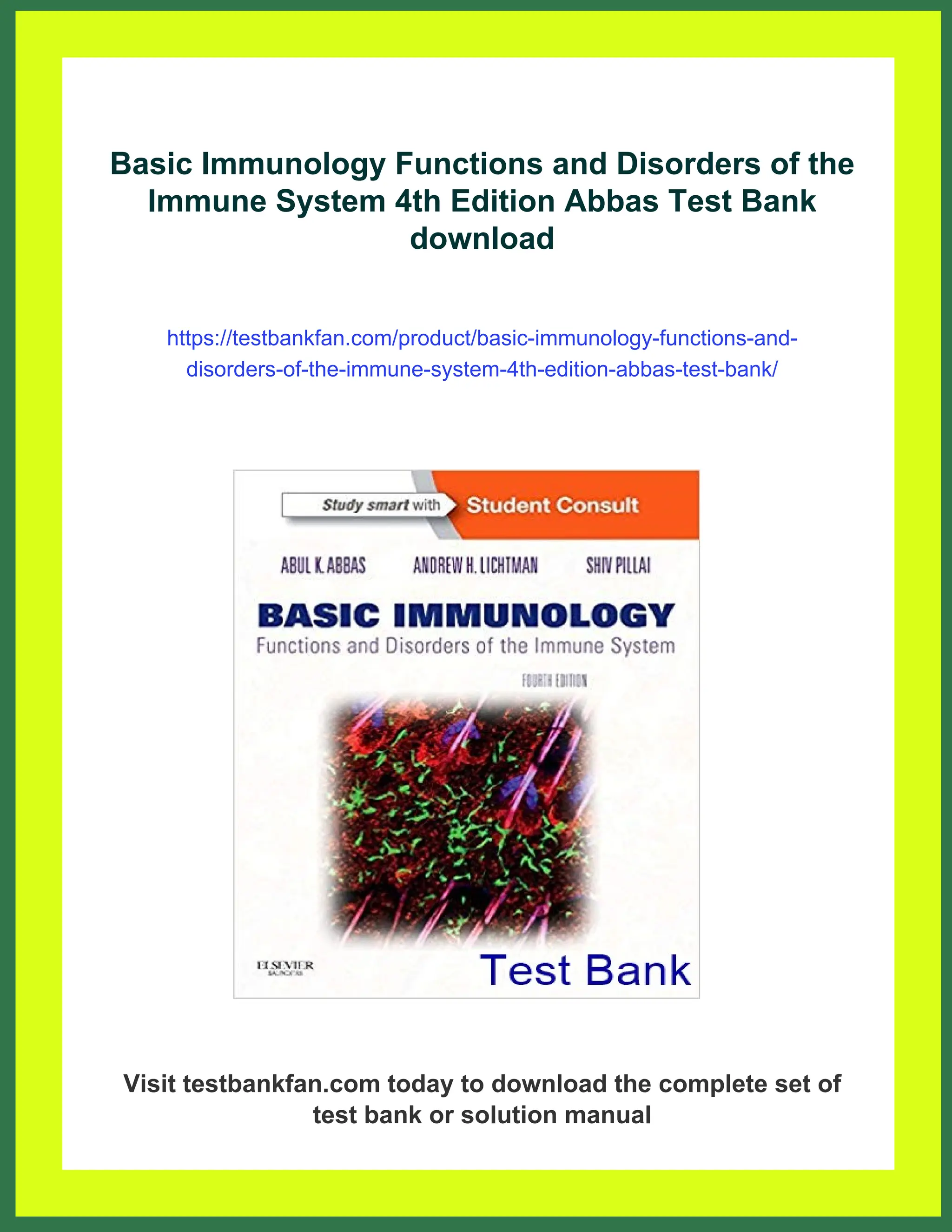 Basic Immunology Functions and Disorders of the Immune System 4th ...
