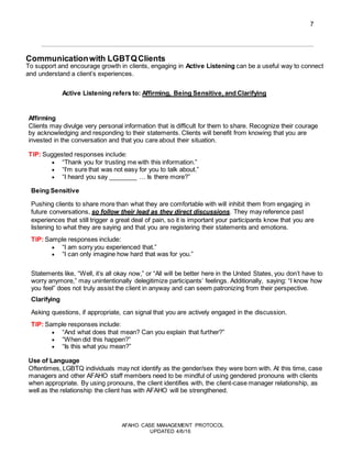 LGBTQ CASE MANAGEMENT PROTOCOL-AFAHO | DOCX | Debated Sensitive Social ...