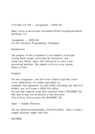 2232021 cs 265 — assignment – json dirhttpswww.cs.dre