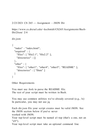 2232021 cs 265 — assignment – json dirhttpswww.cs.dre