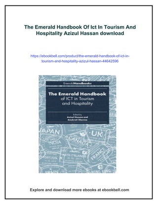 The Emerald Handbook Of Ict In Tourism And Hospitality Azizul Hassan | PDF