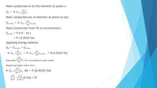 Conduction - Extended Surface - fins | PPTX | Physics | Science