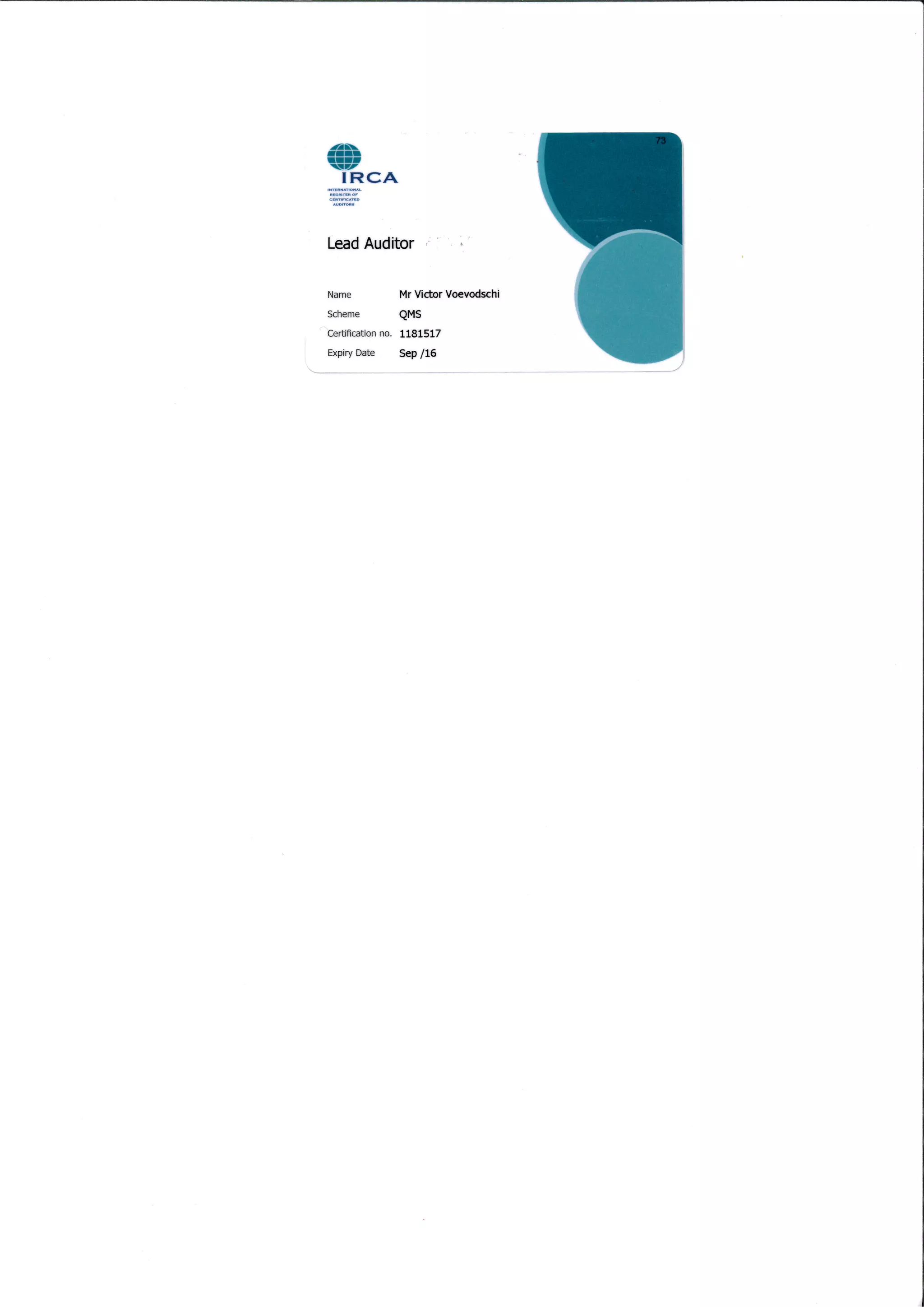 Legitimatie IRCA 2016 | PDF