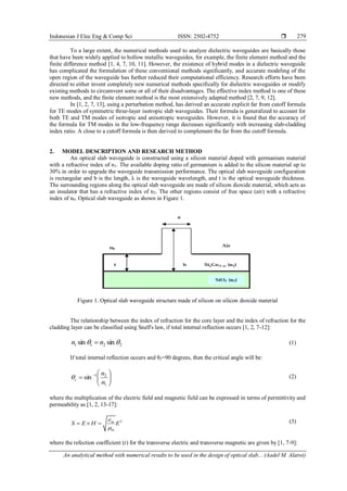 An analytical method with numerical results to be used in the design of optical slab waveguides ...