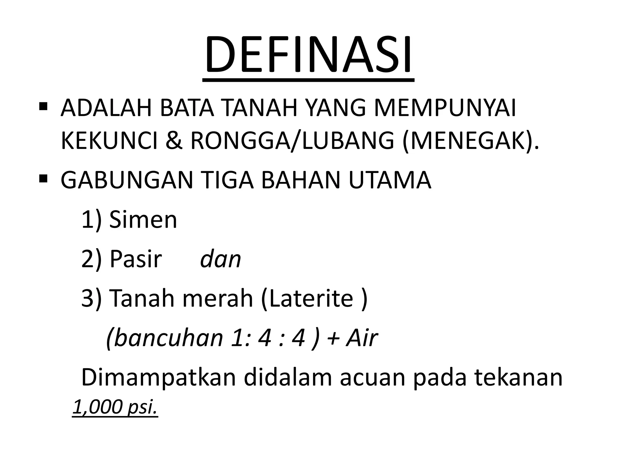 jenis-jenis bata tanah berkunci dan contoh | PDF