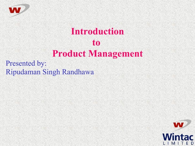 product management | PPT | Business | Business and Finance