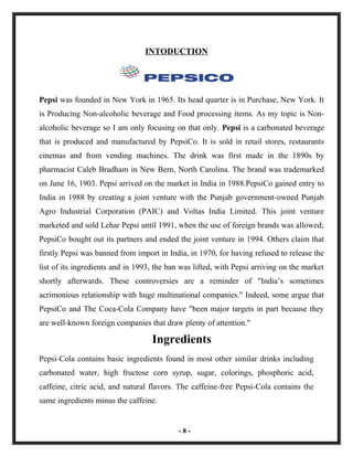 22356641 compartive-study-on-pepsi-coke | DOC