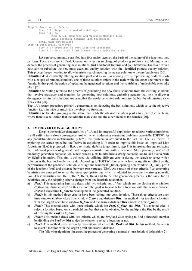 Lion Optimization Algorithm For Team Orienteering Problem With Time