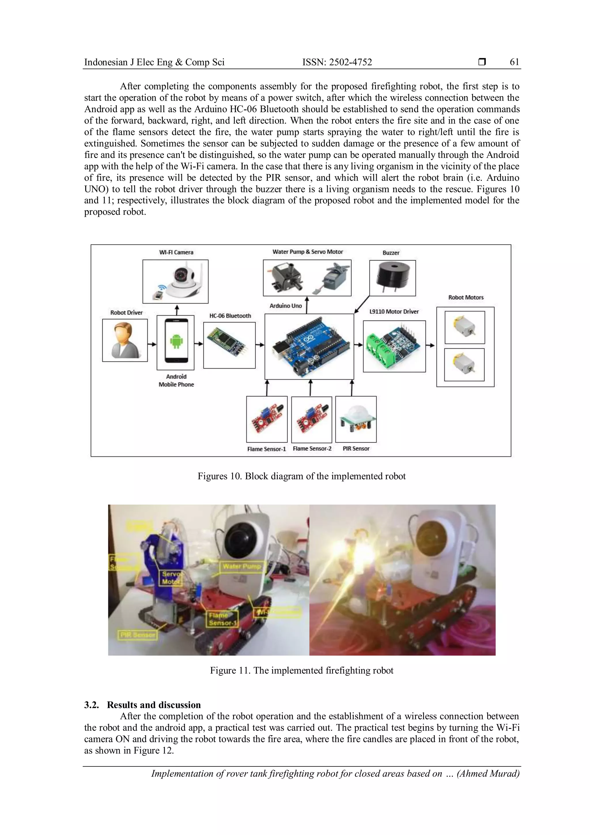 Implementation of rover tank firefighting robot for closed areas based on arduino ...