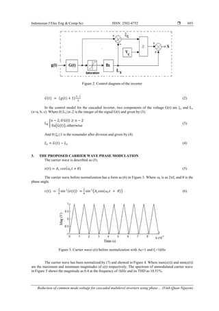 Reduction of common mode voltage for cascaded multilevel inverters using phase shift keying ...