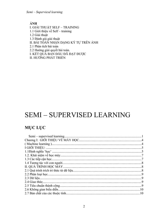 đồ án tốt nghiệp semi-supervised learning | PDF