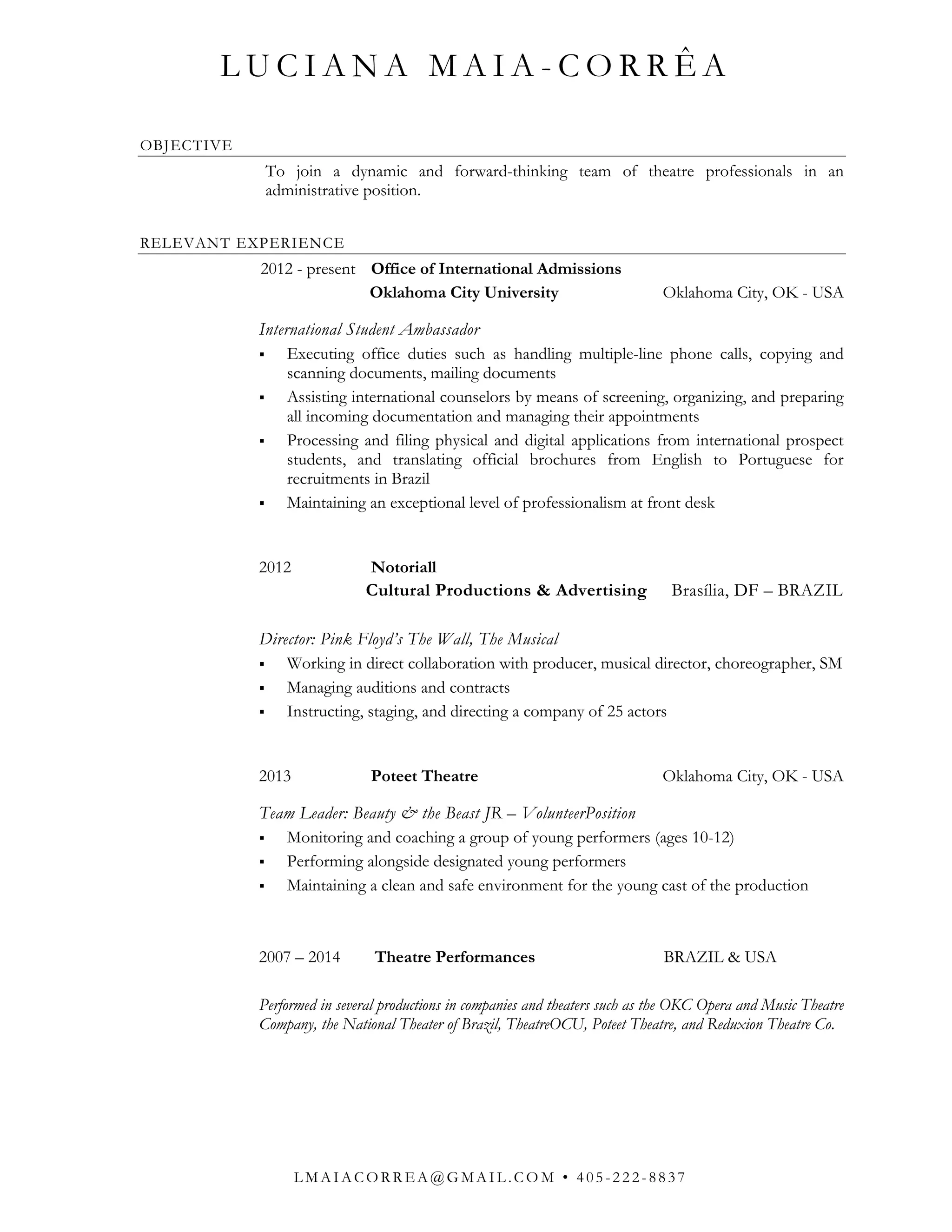 Luciana Maia-Corrêa - Résumé | PDF