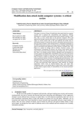 Modification data attack inside computer systems: A critical review | PDF