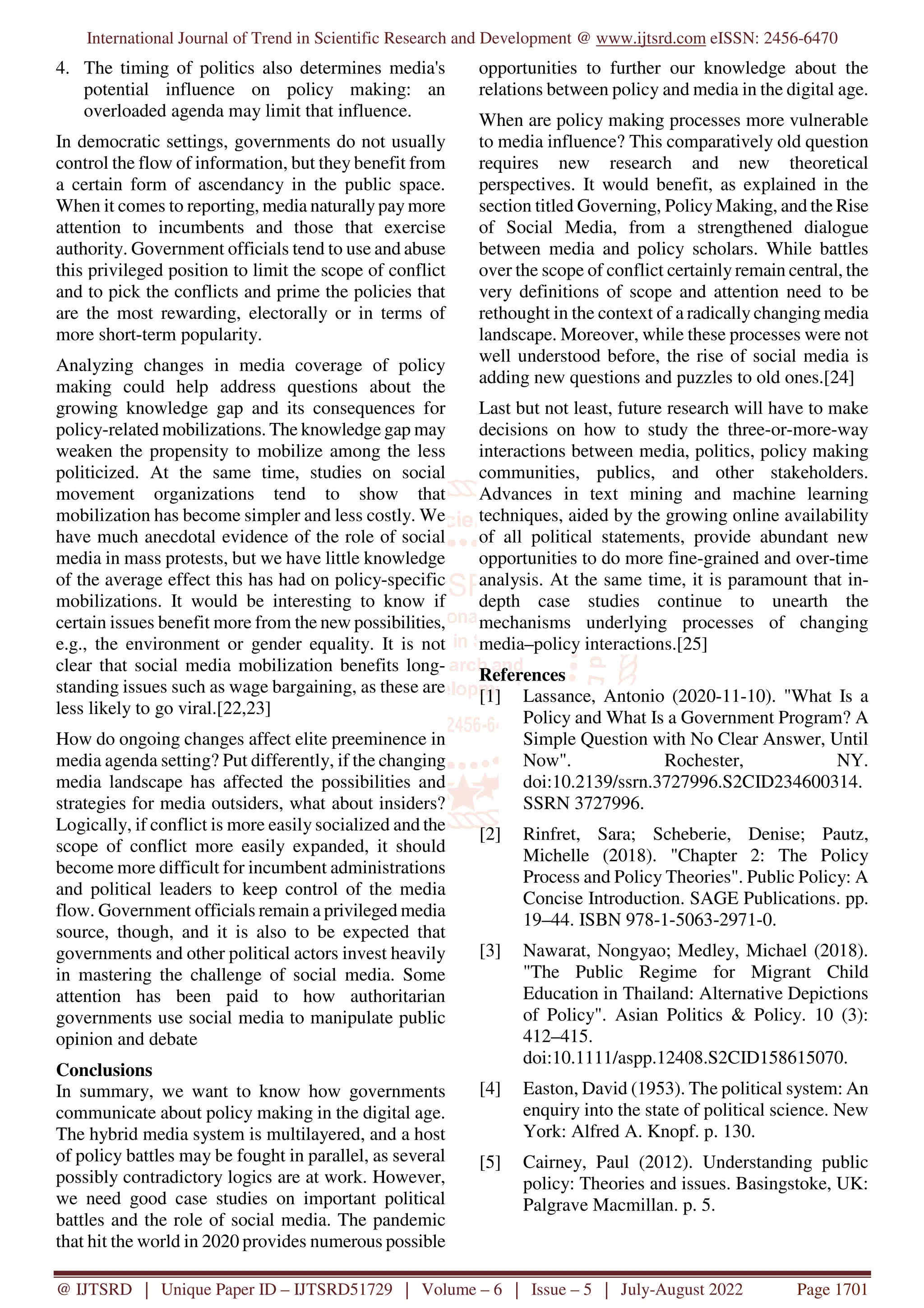 Role of Media in Public Policy Making | PDF