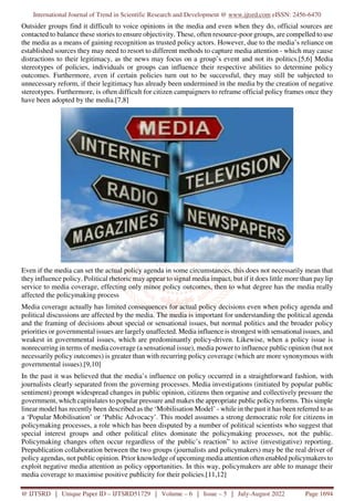 Role of Media in Public Policy Making | PDF
