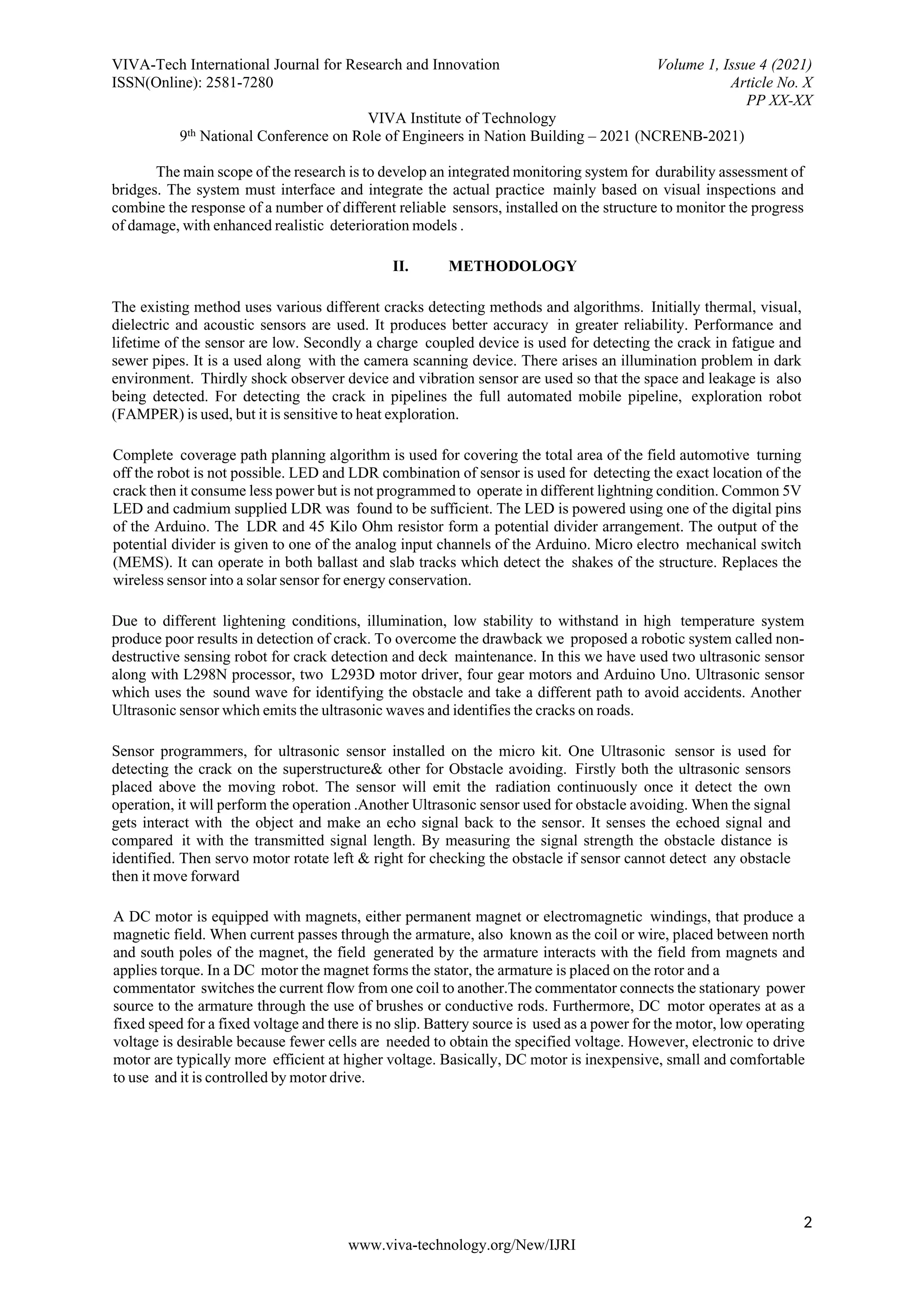 Structural Health Monitoring Of Bridges By Using Ultrasonic Sensor Pdf