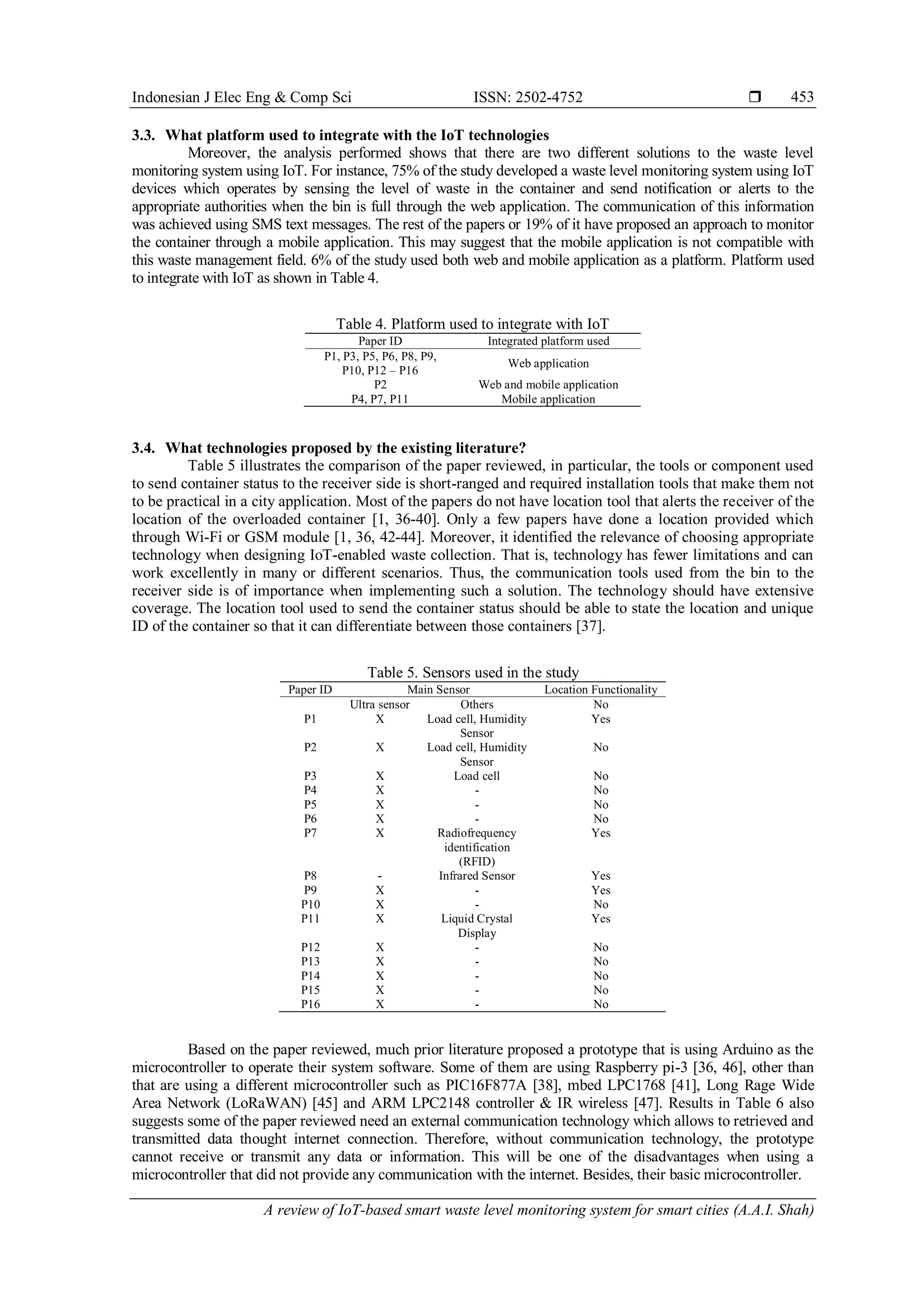 A review of IoT-based smart waste level monitoring system for smart ...