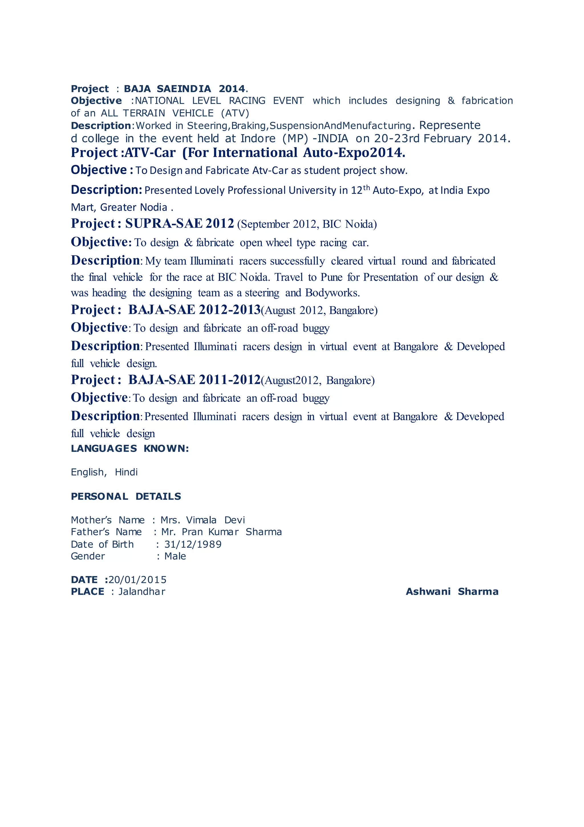 Ashwani Resume | DOCX