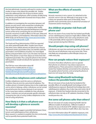 Frequently Asked Questions about Cell Phones and Your Health | PDF