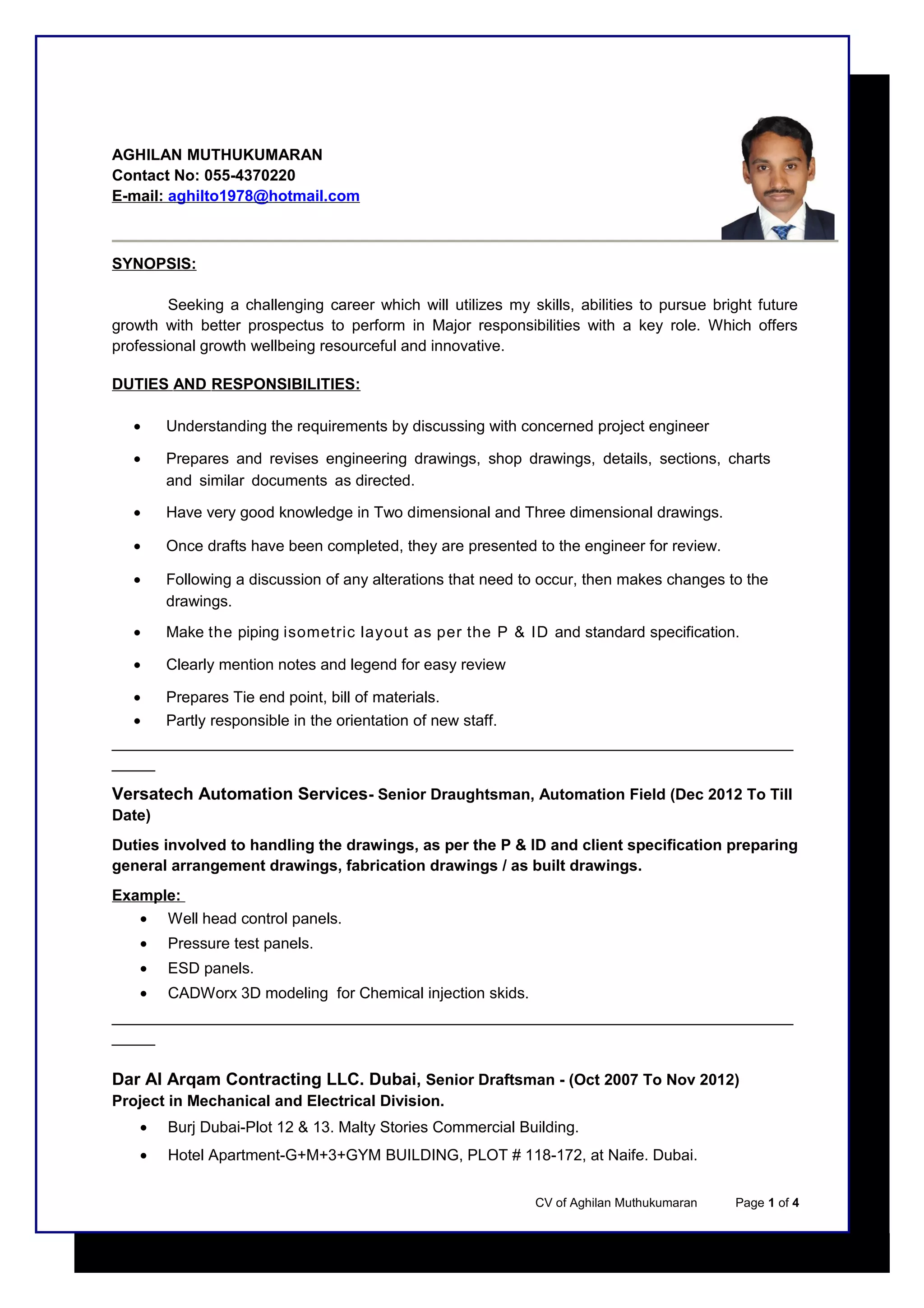 Resume Aghilan 12+ exp | DOC