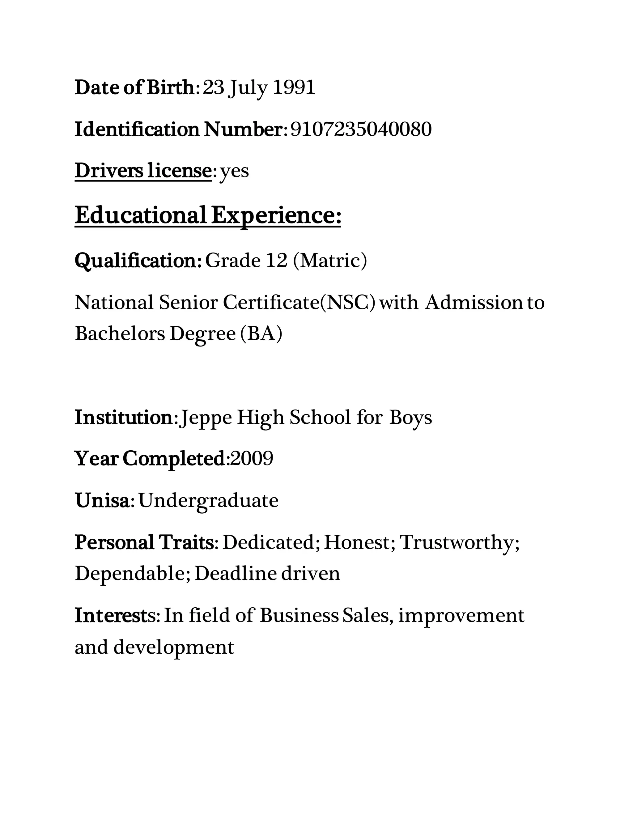 Curriculum Vitae Daniel De Araujo | DOCX