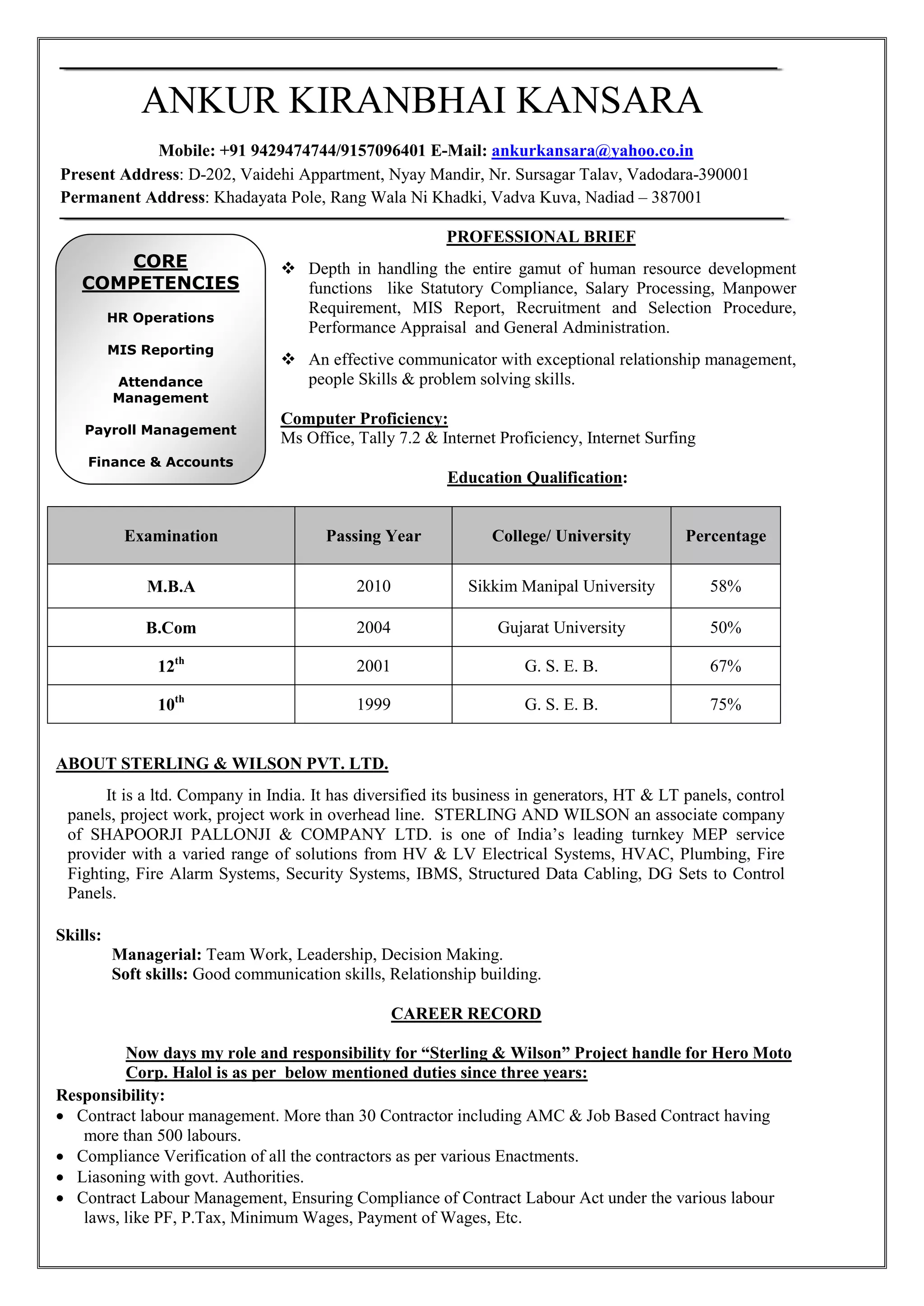 Ankur Resume | PDF