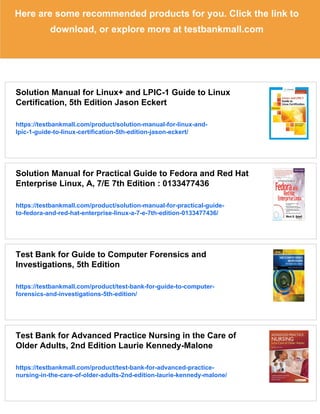 Test Bank for Linux+ and LPIC-1 Guide to Linux Certification, 5th ...