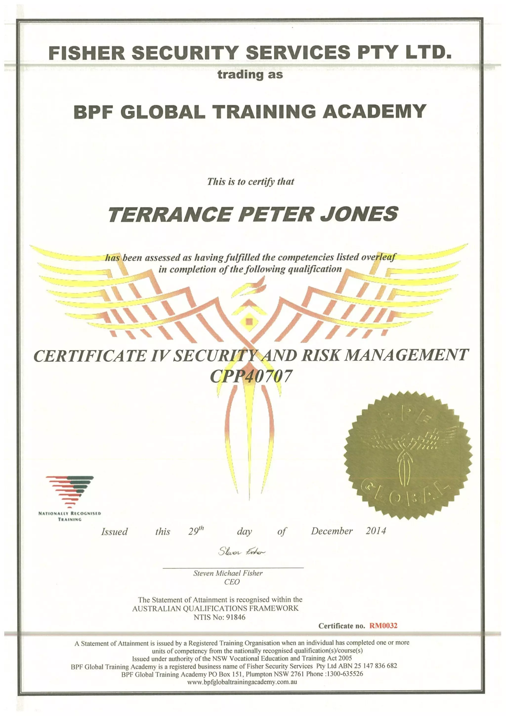 Certificate IV - Security Risk Management | PDF