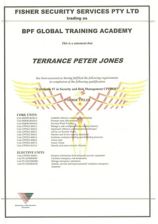 Certificate IV - Security Risk Management | PDF