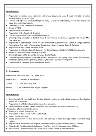 Instrumentation & Control Engineer | DOCX