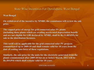 Incentives for Solar Developers:Generation Based Incentives | PPT