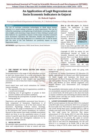 An Application of Logit Regression on Socio Economic Indicators in Gujarat | PDF