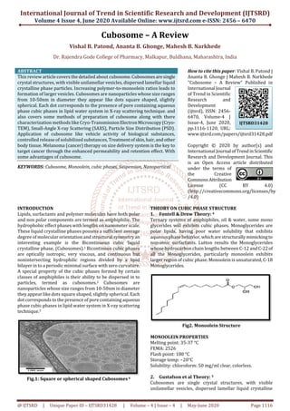 Cubosome - A Review | PDF