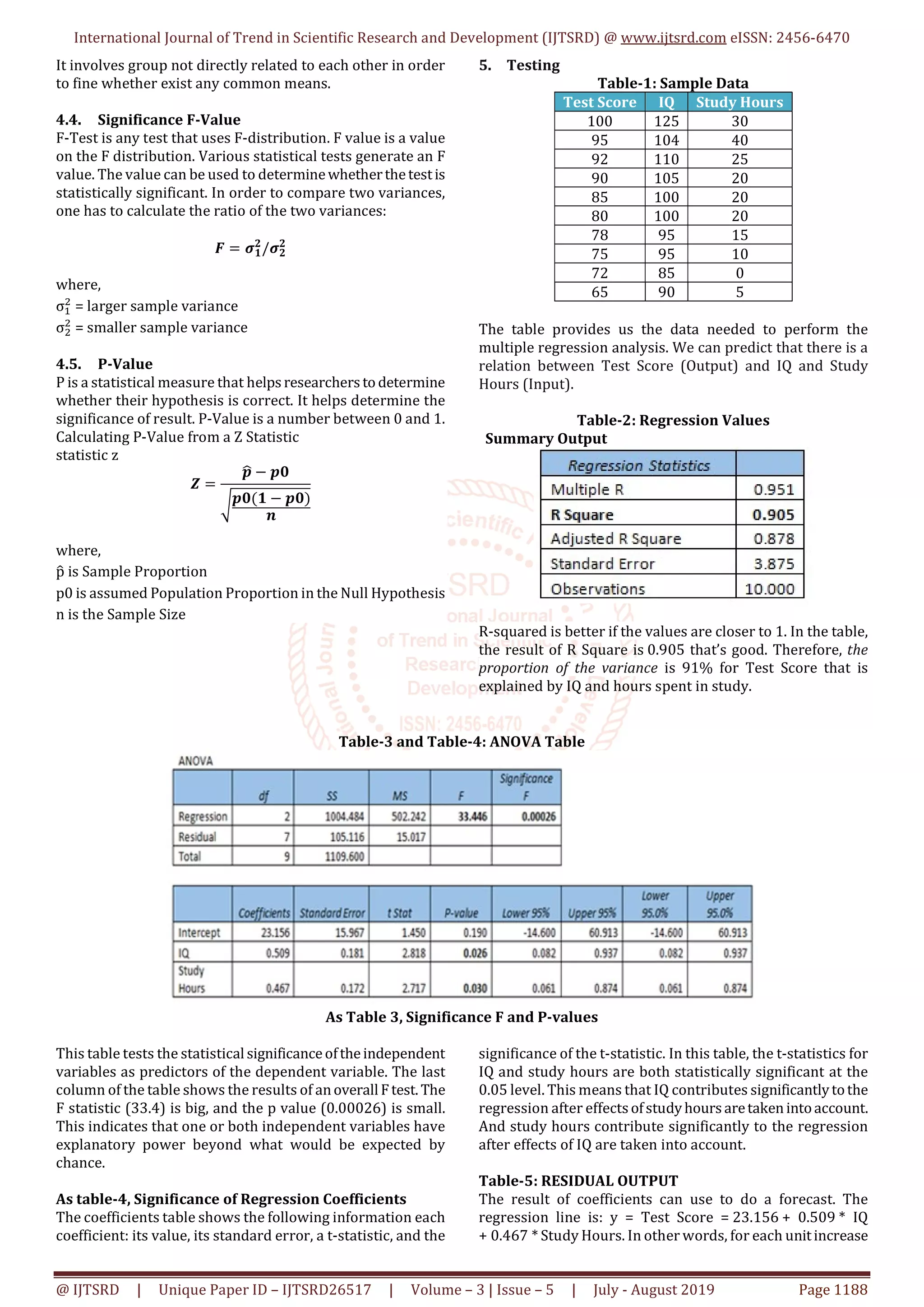 Forecasting Academic Performance Using Multiple Linear Regression Pdf