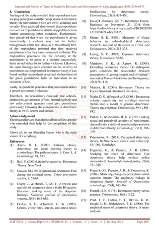 Perception of Student Offenders on Deterrence Theory | PDF