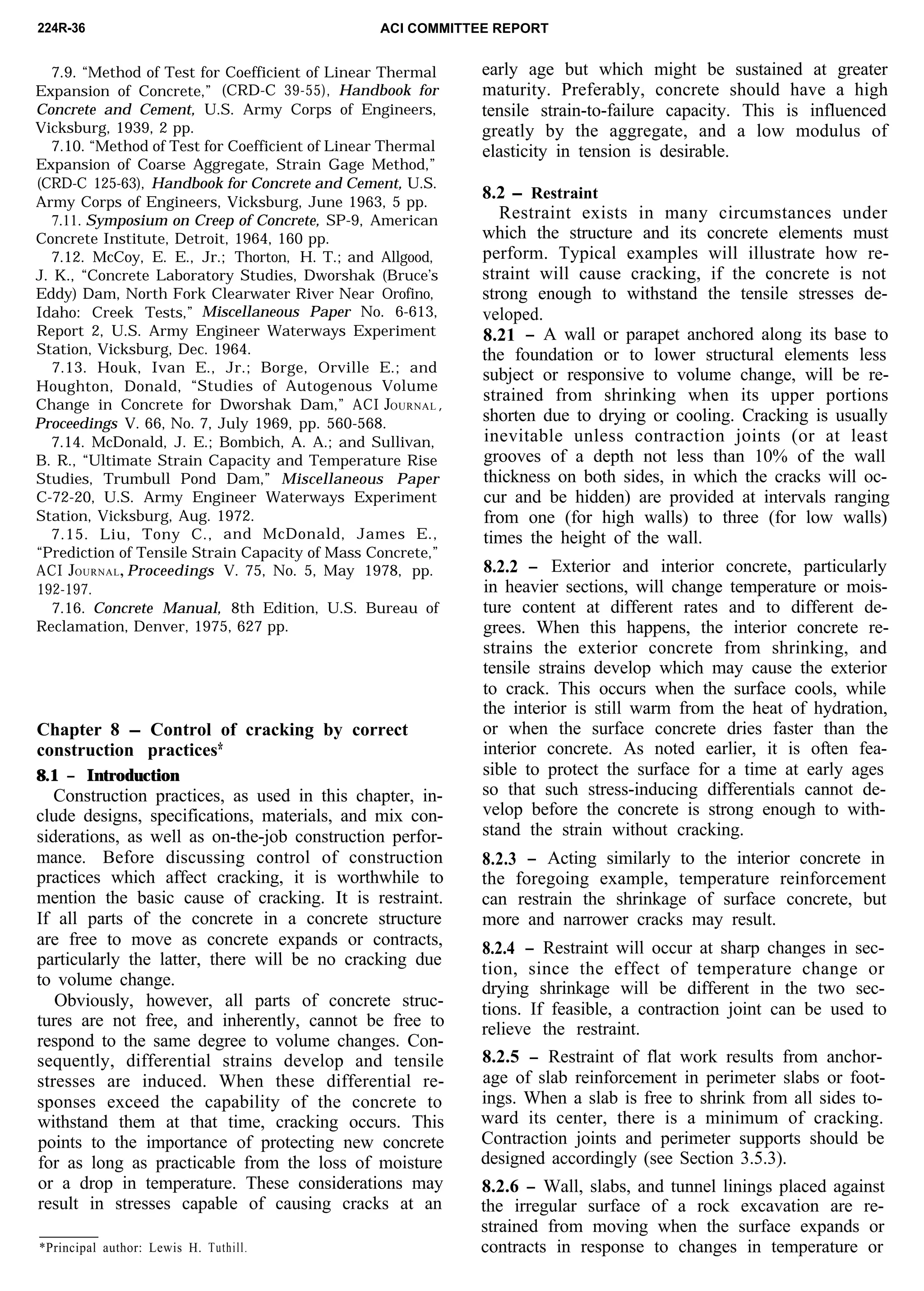 224 r 90 - control of cracking in concrete structures | PDF