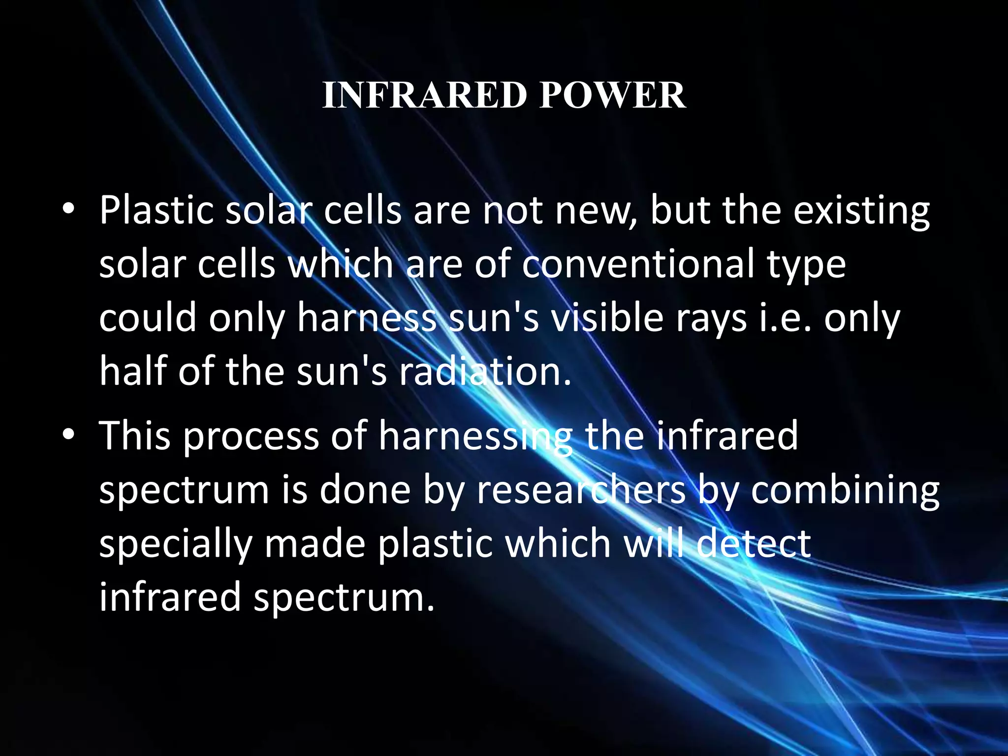 INFRARED PLASTIC SOLAR CELLS | PPT