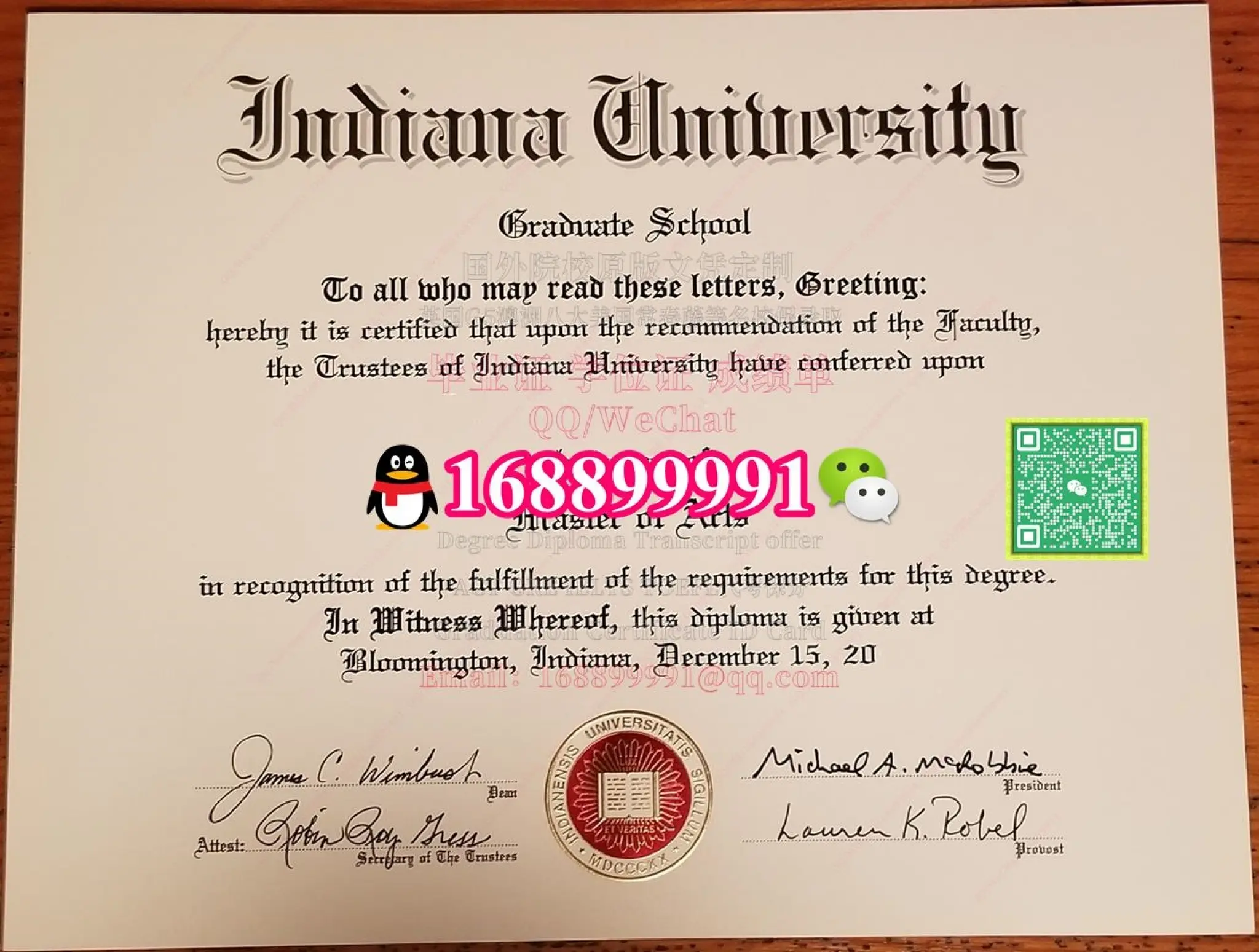 Indiana University degree offer diploma Transcript | PPT