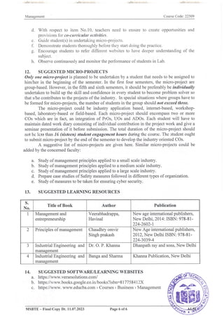 22509 Management Syllabus of MSBTE I Scheme | PDF