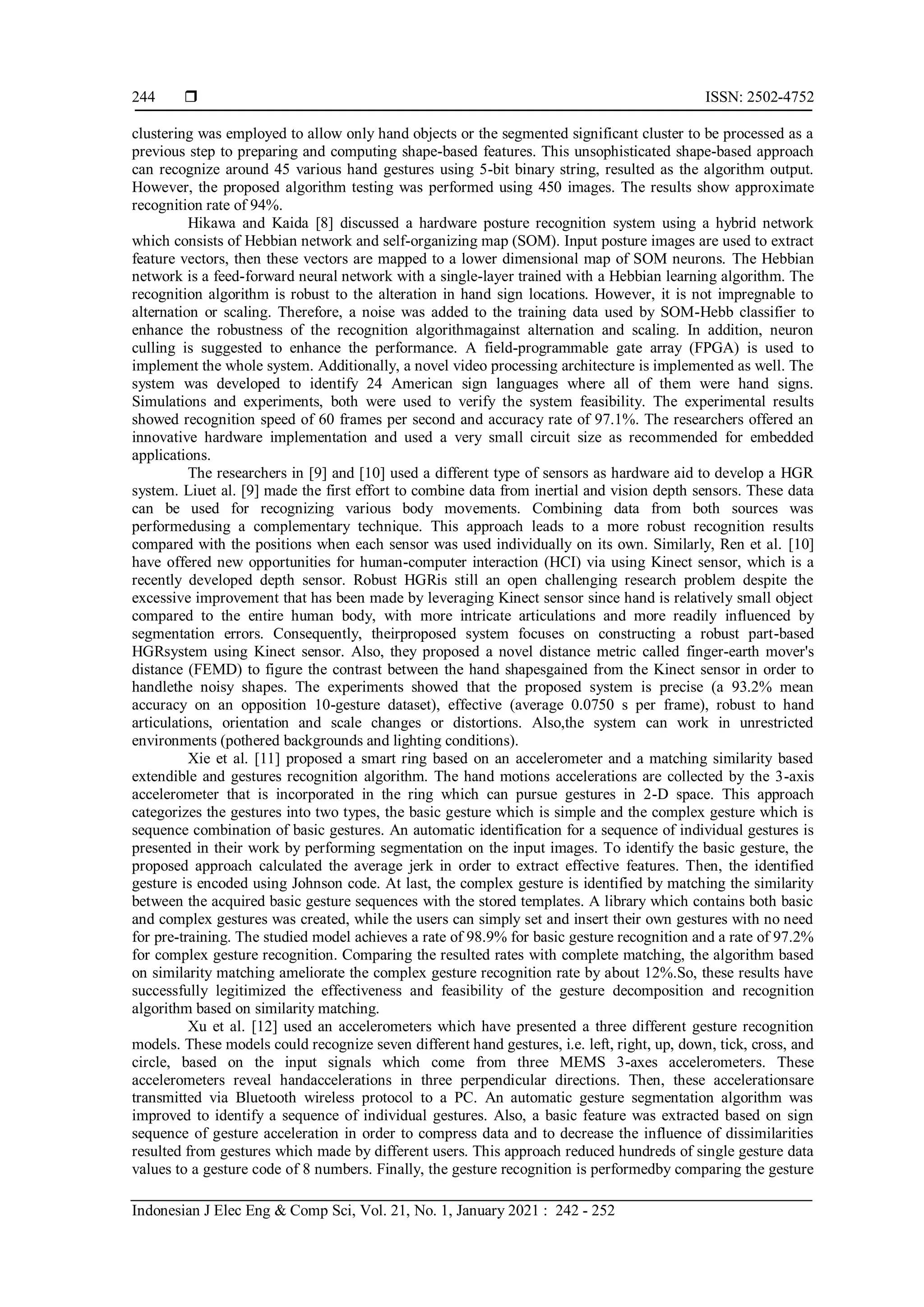 Smart hand gestures recognition using K-NN based algorithm for video annotation purposes | PDF ...