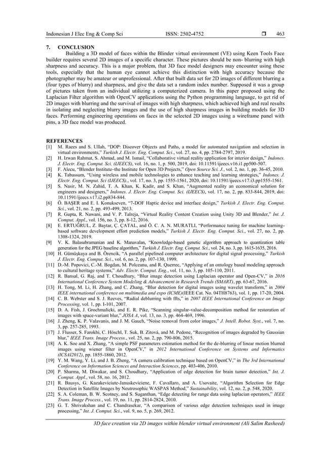 3D face creation via 2D images within blender virtual environment | PDF