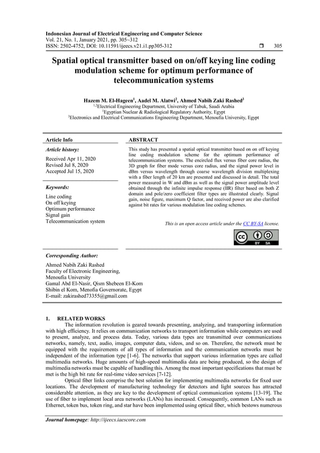 Spatial optical transmitter based on on/off keying line coding ...