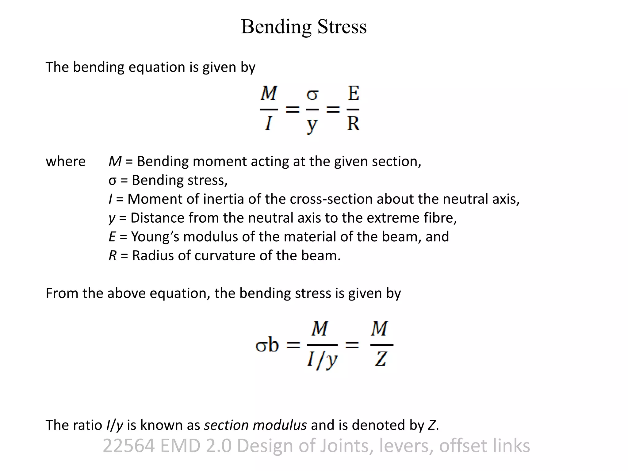22564 emd 2.0 design of joints, lever, offset links | PPTX
