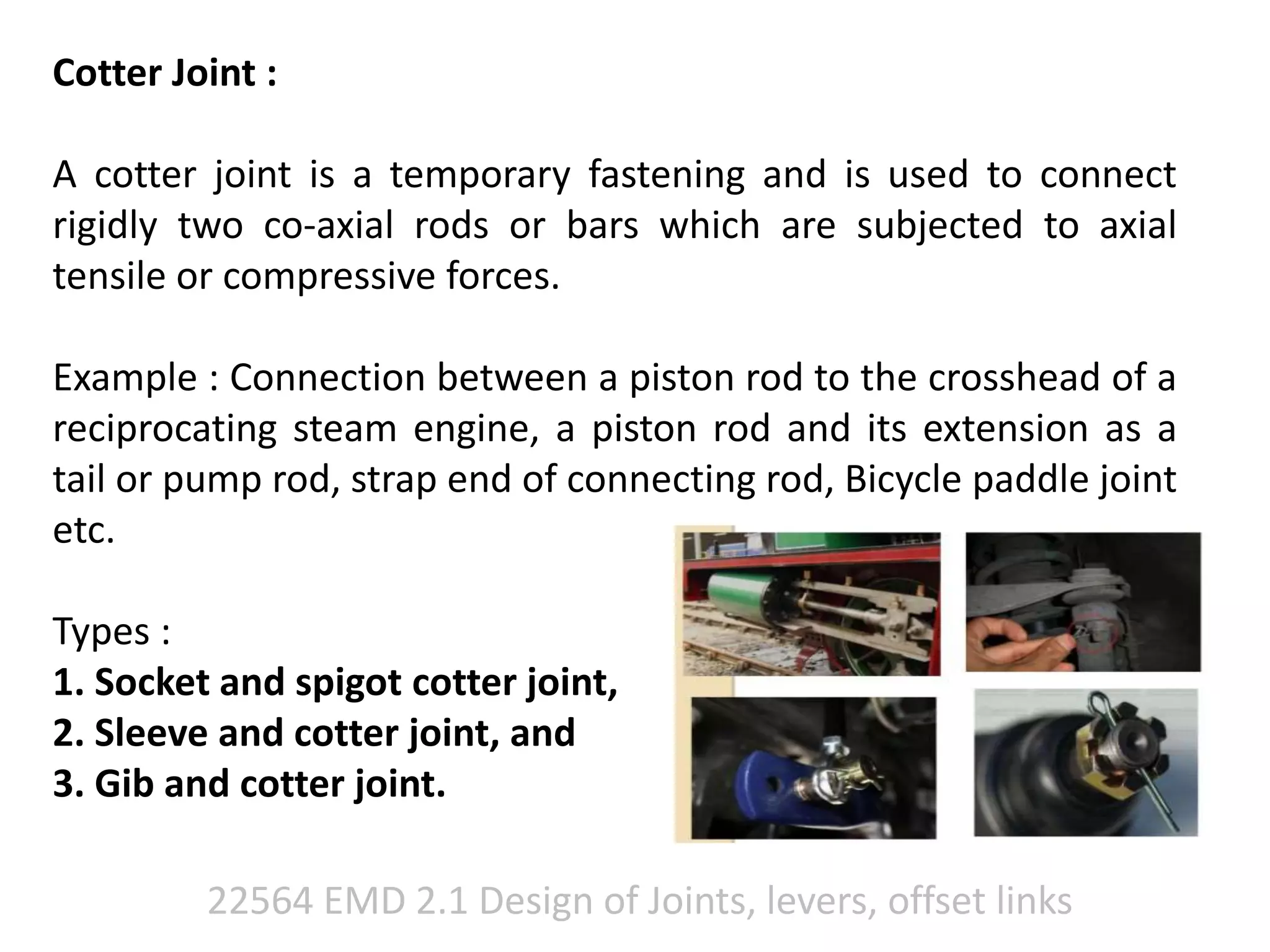22564 emd 2.1 cotter joint theory | PPTX
