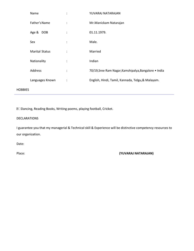Profile Yuvaraj Natarajan | PDF