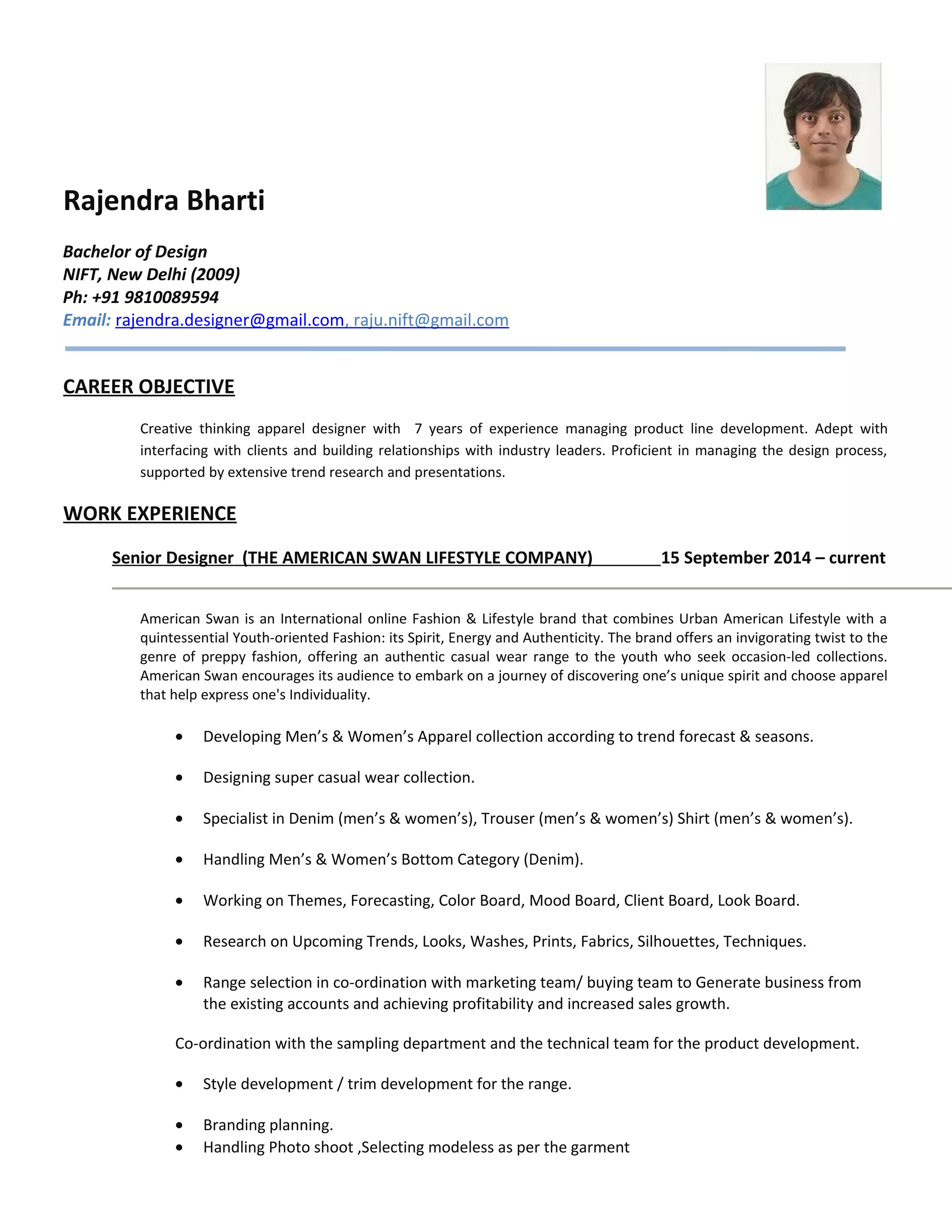 RAJENDRA BHARTI RESUME | DOC | Women\'s Clothing | Women\'s Fashion