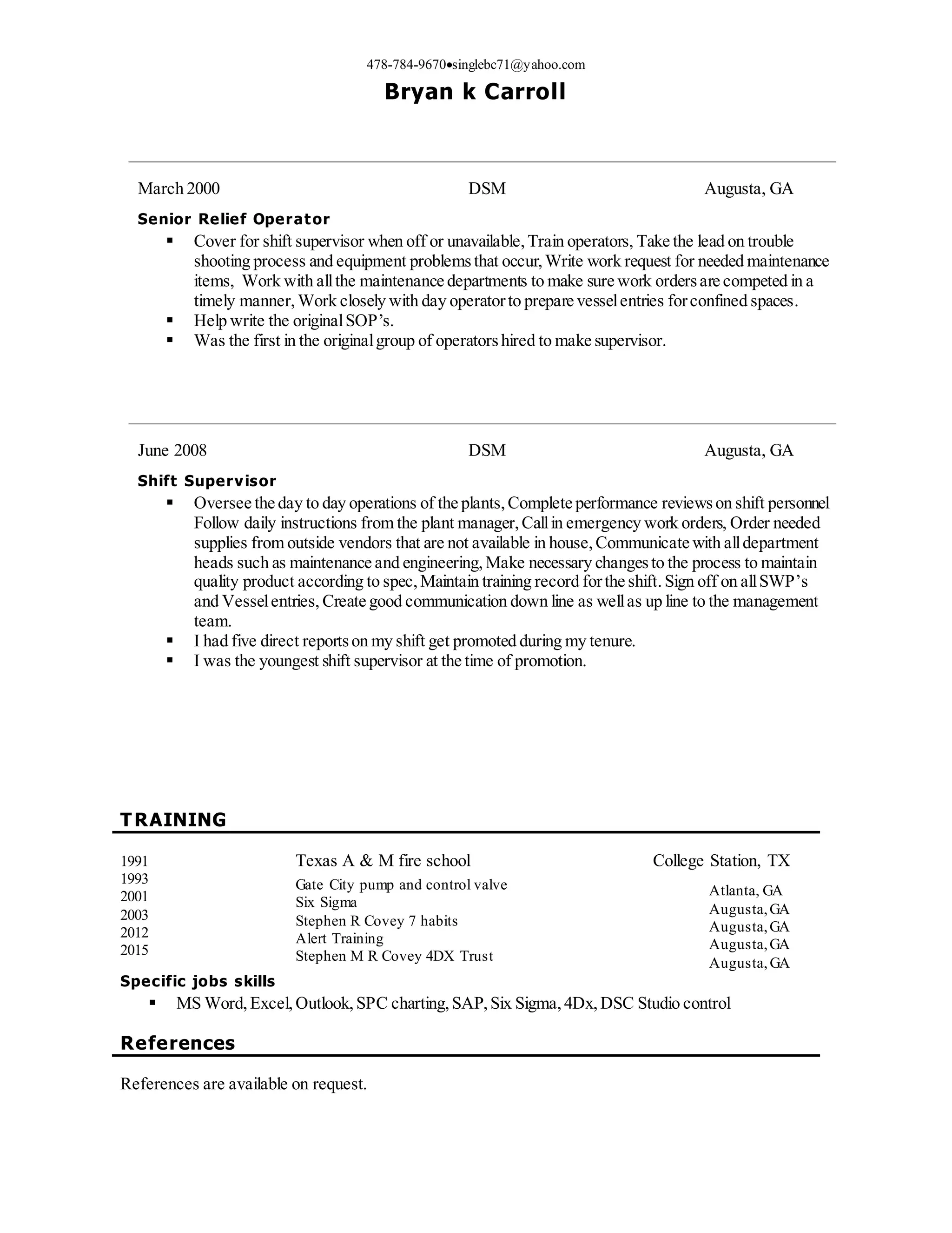 Bryan Resume | DOCX