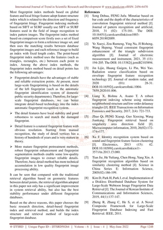 Model and Implementation of Large Scale Fingerprint Image Retrieval | PDF