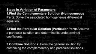 Variation Of Parameter (Differential Equations) | PPTX