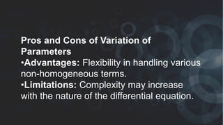 Variation Of Parameter (Differential Equations) | PPTX